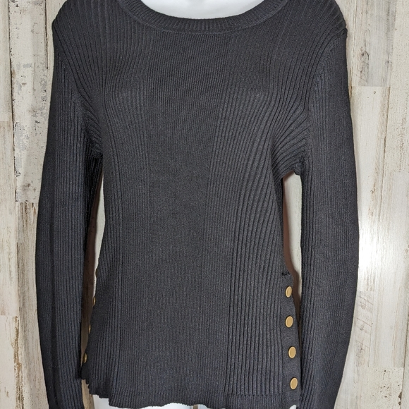 Hooked Up by IOT | Sweaters | Hooked Up Black Sweater With 4 Brass ...